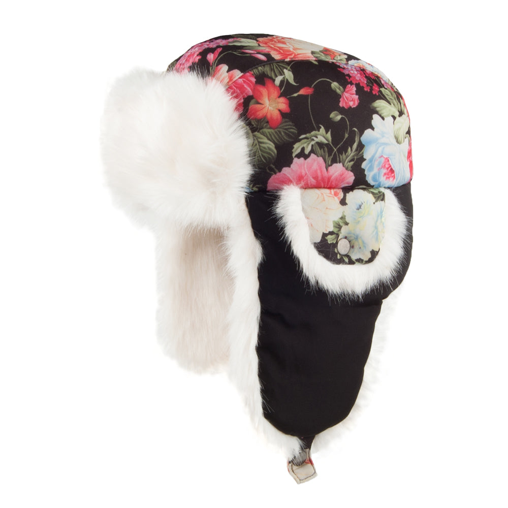 Chapka à Imprimé Floral noir SCALA – Chapeaux et Casquettes