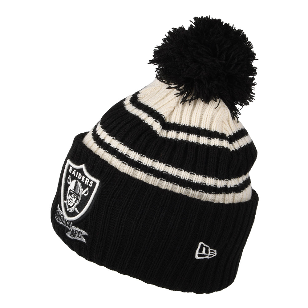 Bonnet à Pompon NFL Sideline Sport Knit Las Vegas Raiders noir-blanc N ...